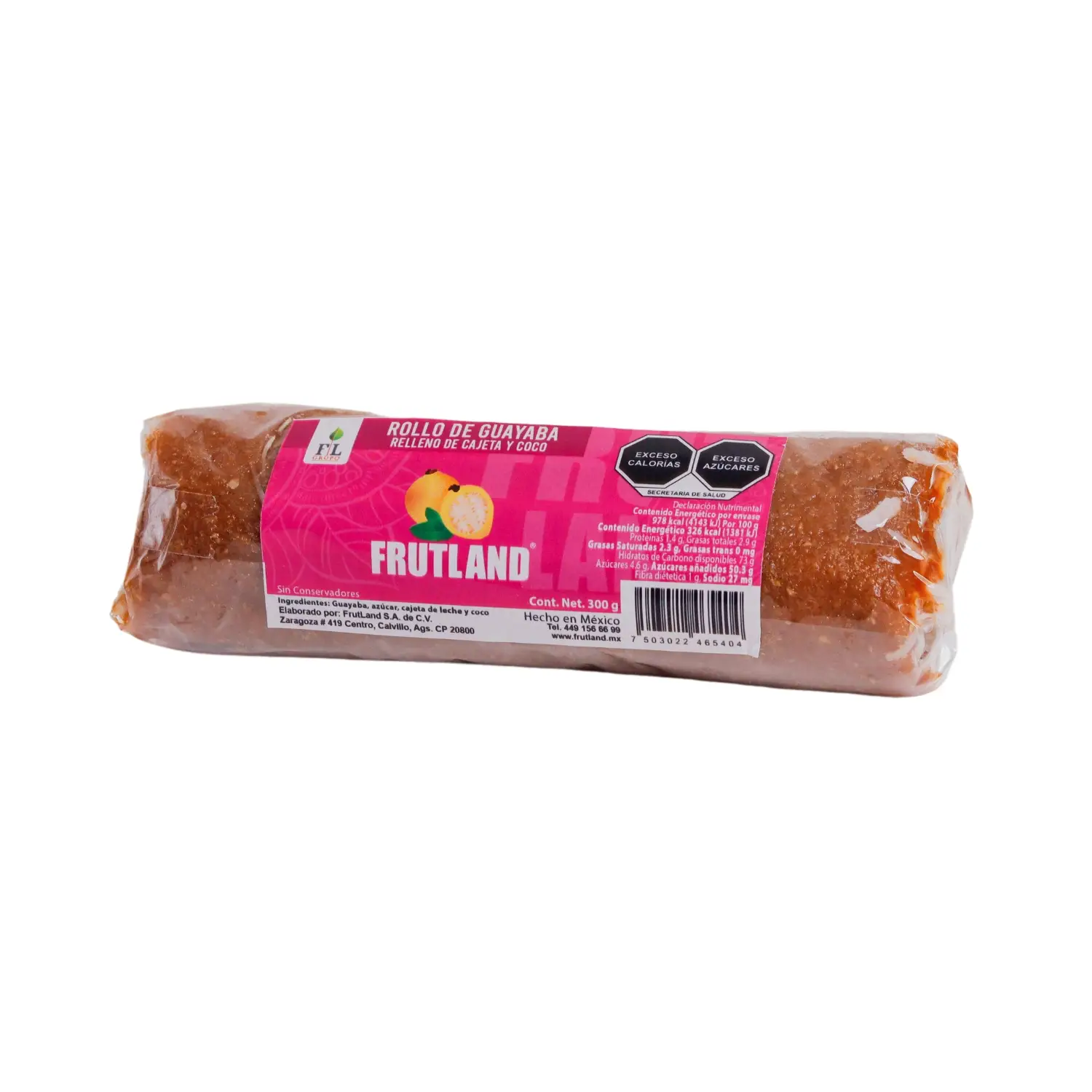 Rollo Relleno de Cajeta y Coco (Grande) | 300g | Frutland®